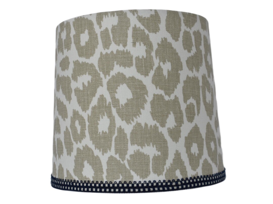 Linen Iconic Leopard Lamp Shade With Contrast Trim - Multiple Colors ...