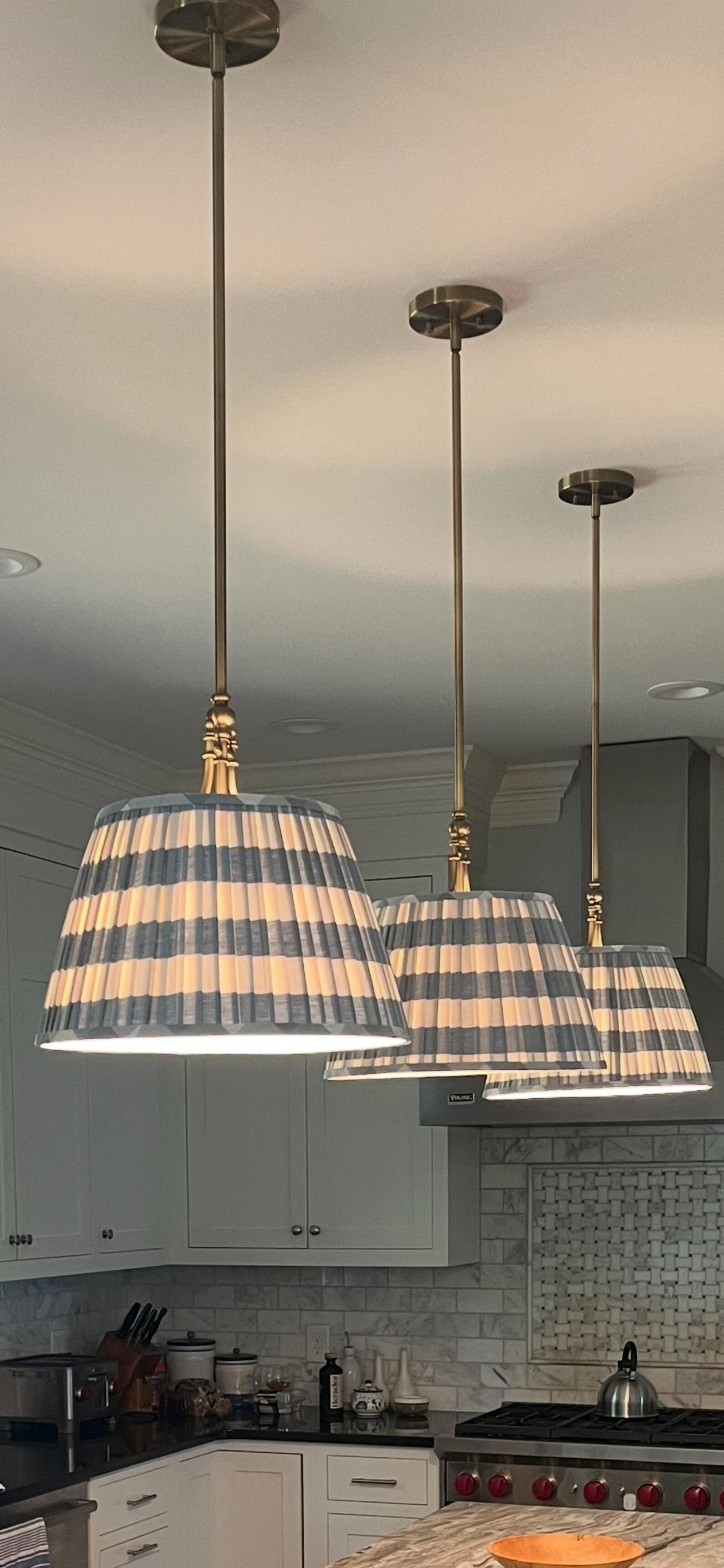 Blue Buffalo Check Pleated Lampshade: Sky Camden Fabric - Etsy