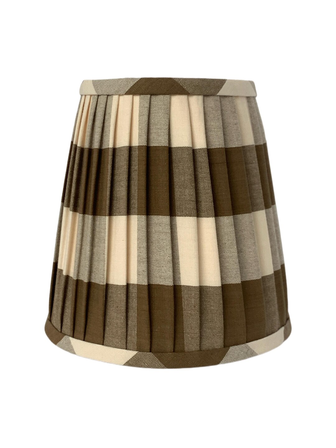 Mocha Camden Check Pleated Lampshade Lamp Shade-mocha Buffalo Check ...