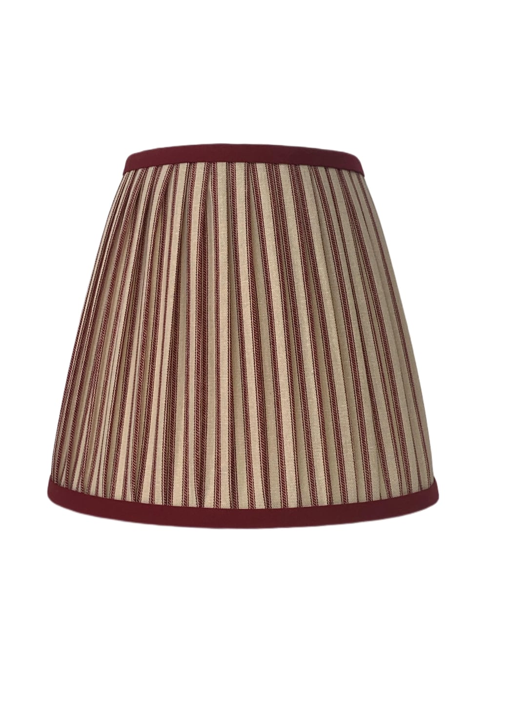 Sold Individually- Natural Red Stripe Pleated Lampshade- Pleated Sconce ...