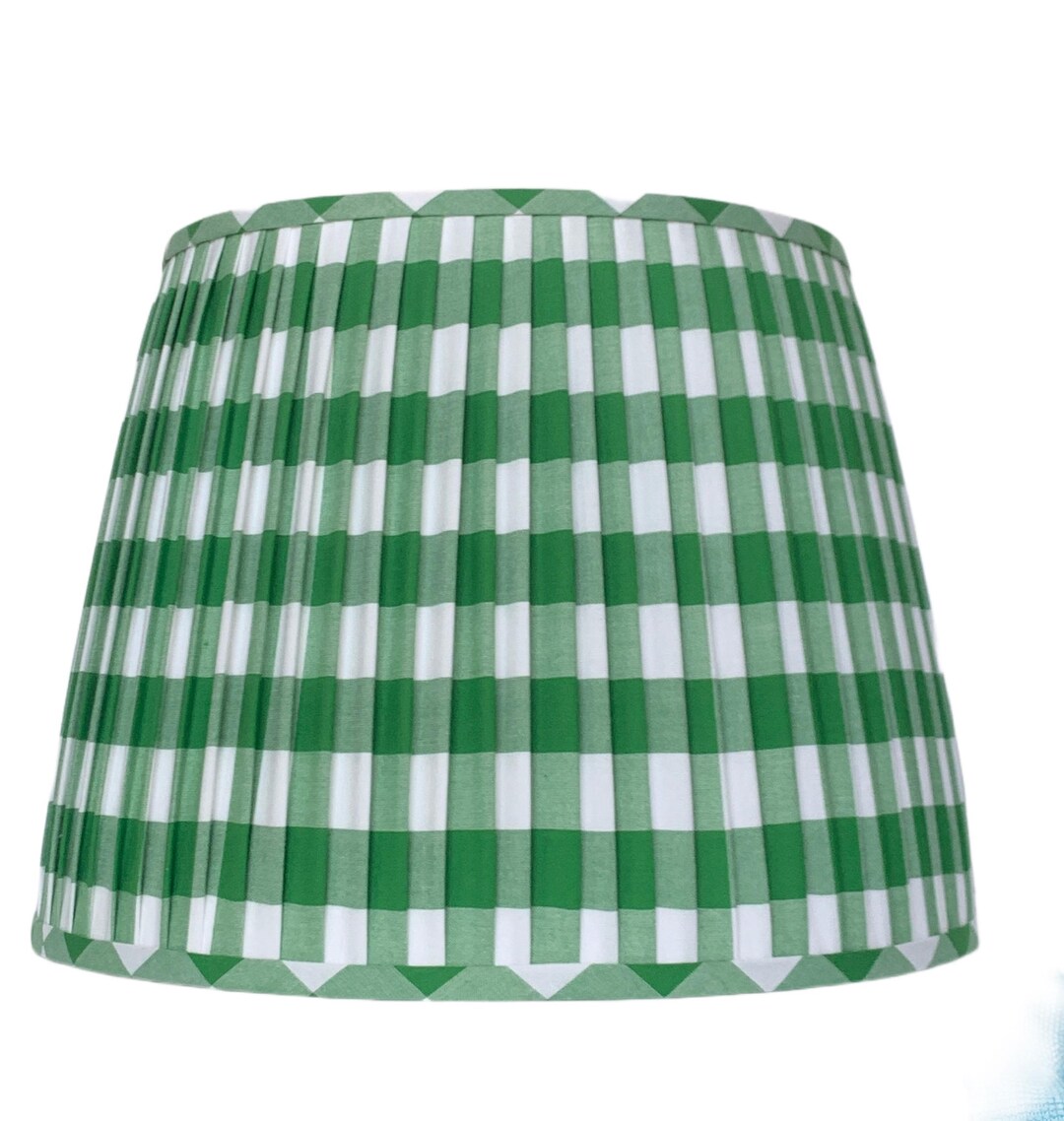 Kelly Green Check Pleated Lampshade- Buffalo Check Pleated Sconce ...