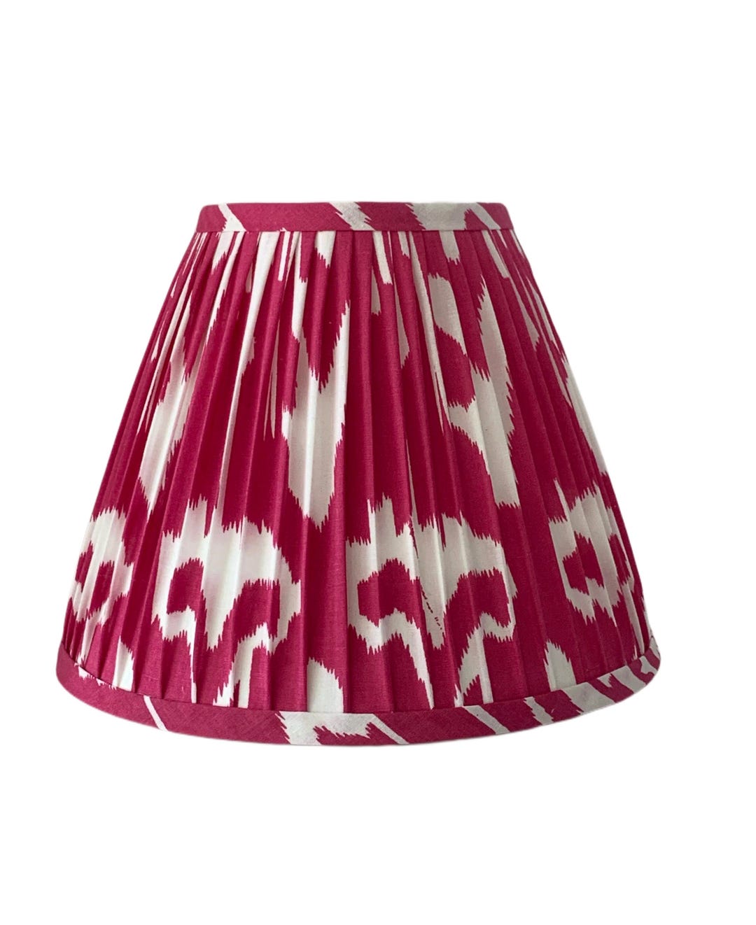 Pleated Lampshade-pink Ikat Lamp Shade-pink Floral Pleated Sconce ...