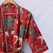 Goth Kimono Robe With Extra Long Sleeves | Red Robe | Gothic Style Robe ...