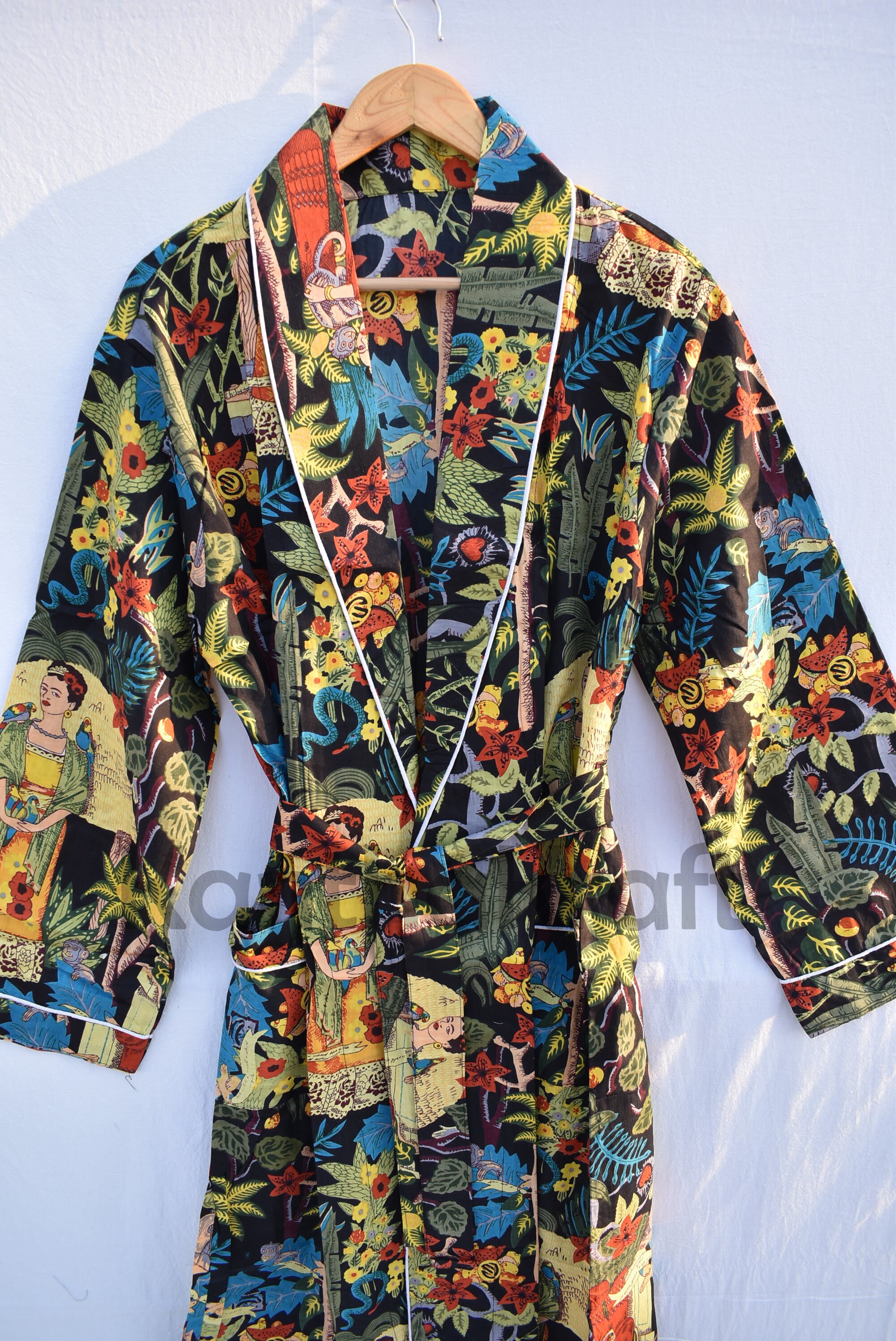 Blue Indigo Kimono Robe Indian Cotton Kimono Bath Robe Cover - Etsy