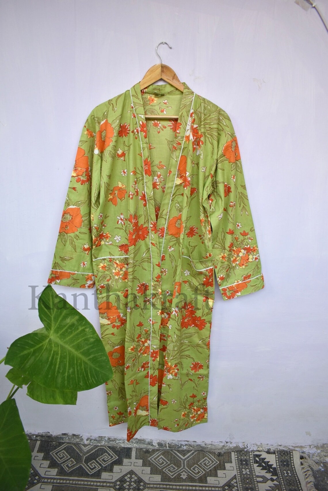 100% Cotton Kimono Robesindian Cotton Kimono Long Boho - Etsy