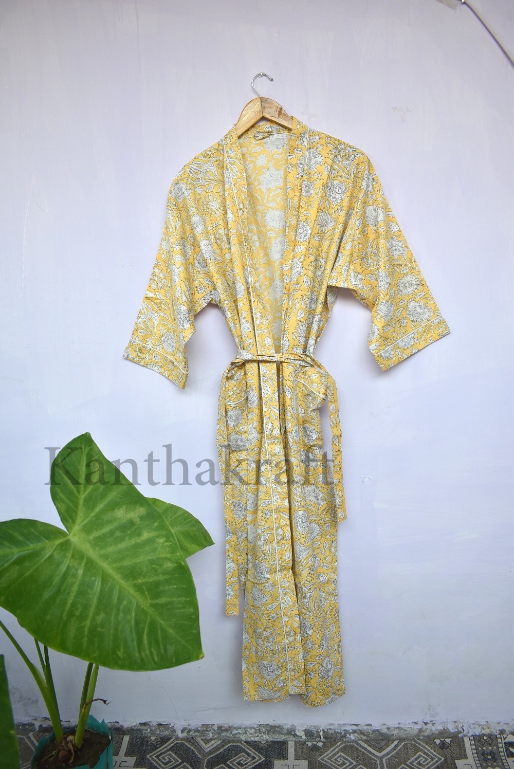 Cotton Kimono Robe Dressing Gown Block Print Bridesmaid Robe - Etsy