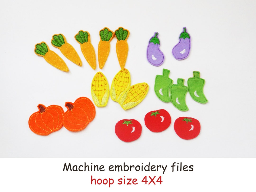 ITH Vegetables Machine Embroidery Design | Felt Veggies & Tutorial for ...