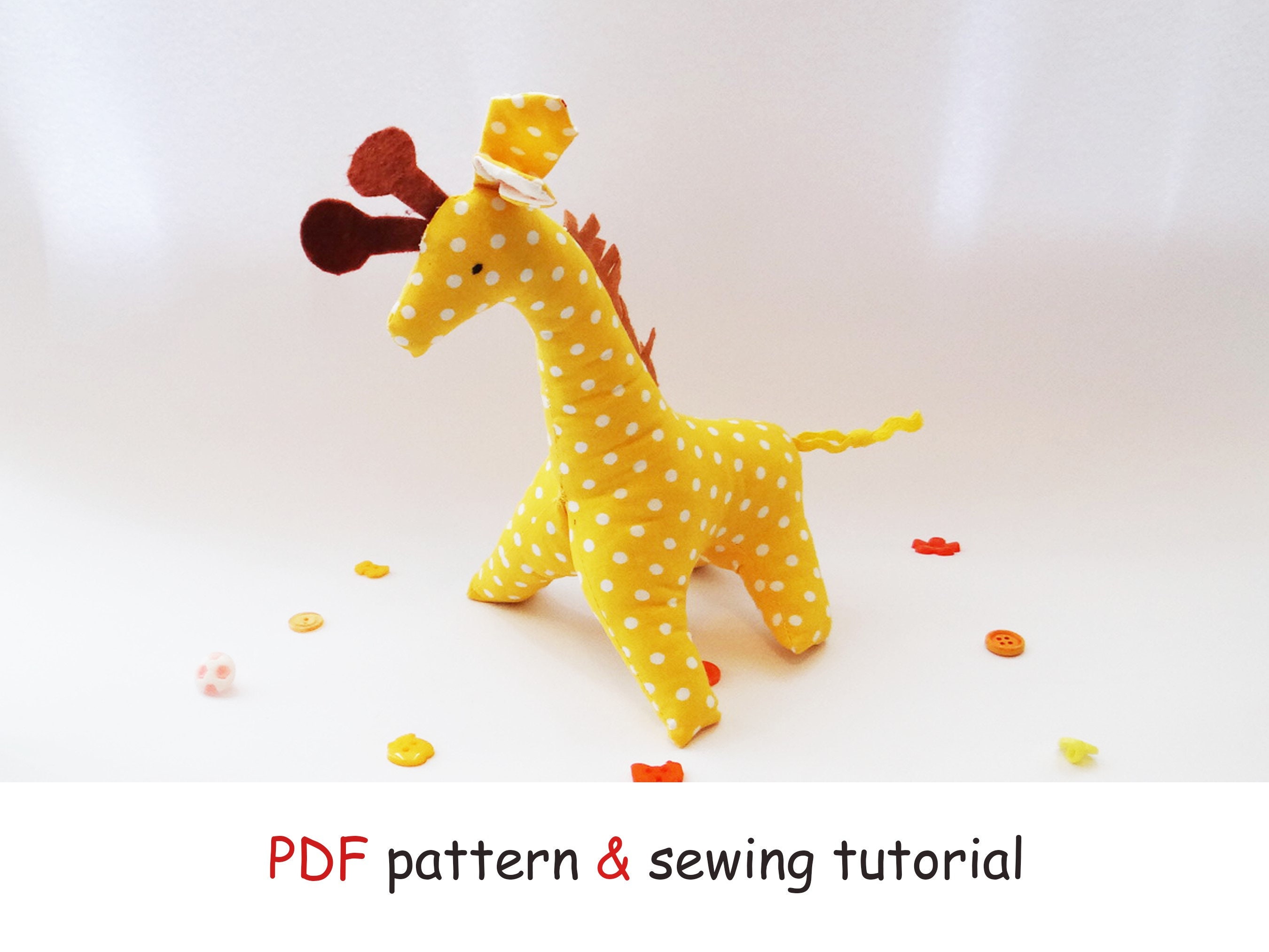 DIY PDF Giraffe Sewing Pattern With Tutorial Easy to Make - Etsy