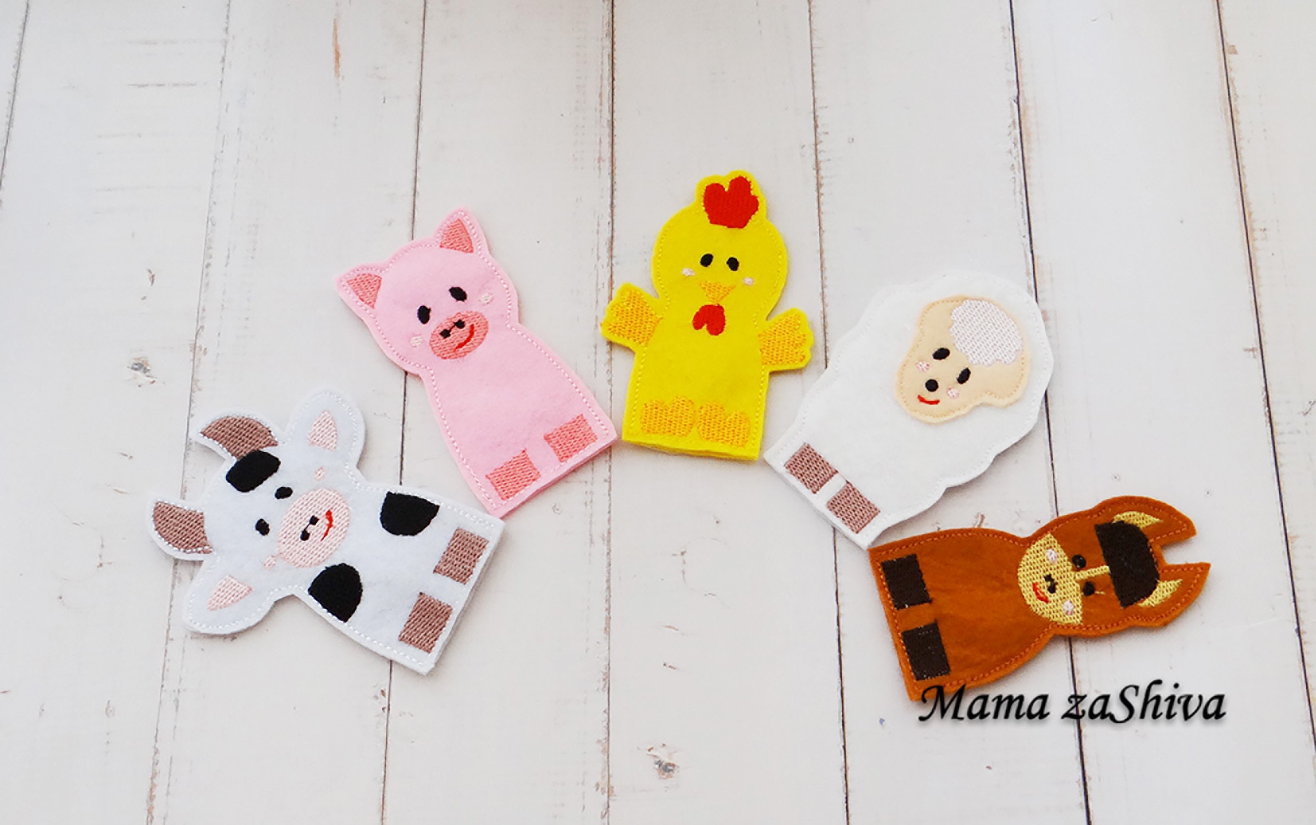 ITH Farm Animal Finger Embroidery Design Felt Animal Pattern - Etsy