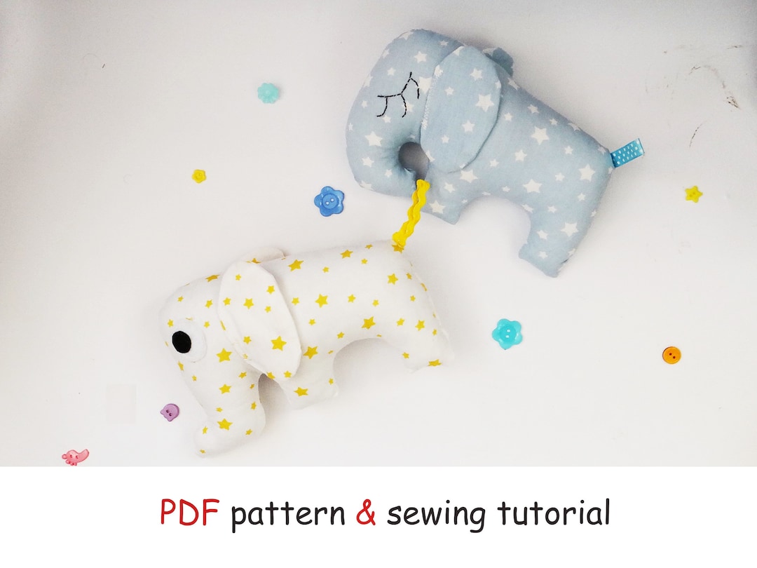 Elephant Sewing Pattern: DIY Cotton Baby Toy (PDF Pattern) - Etsy