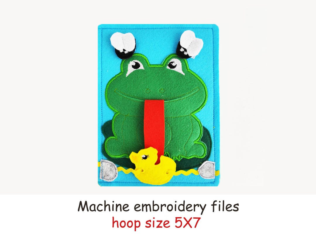 Frog Quiet Book Page: ITH Machine Embroidery Design (5x7 Hoop) (PDF ...