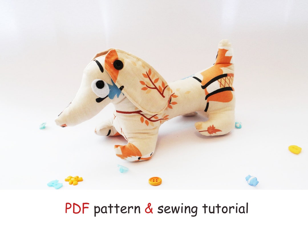 DIY PDF Dachshund Sewing Pattern | Easy Gift Baby Toy, Stuffed Animal ...