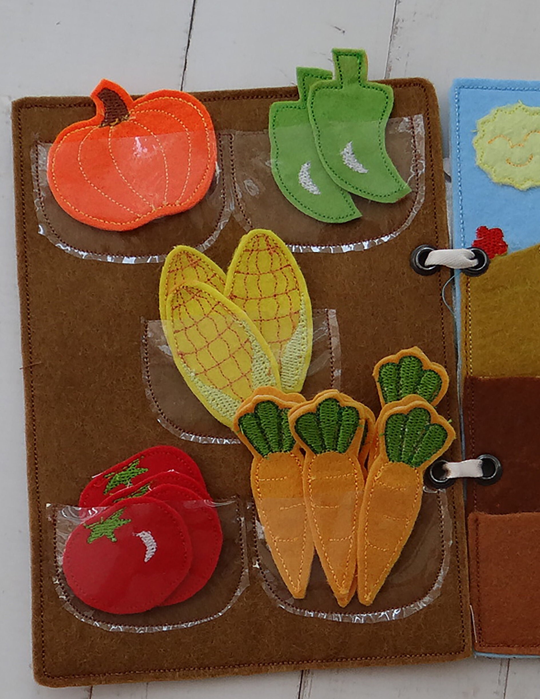 Machine Embroidery Gardener Quiet Book Pattern, in the Hoop Vegetables ...