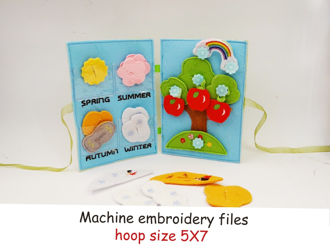 Machine Embroidery Seasons Quiet Book: Felt Montessori (digital ...