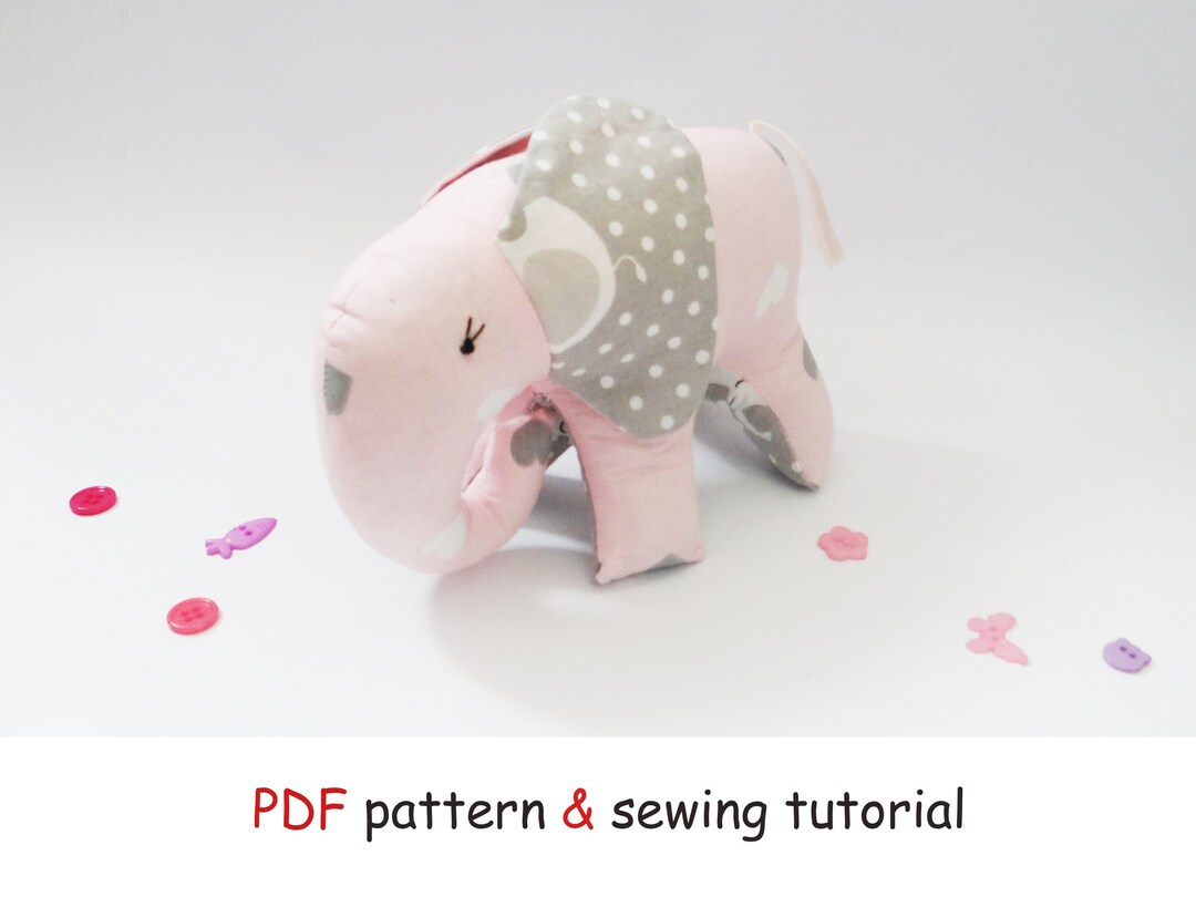 DIY PDF Elephant Sewing Pattern, Easy Children Room Home Decor, Digital ...
