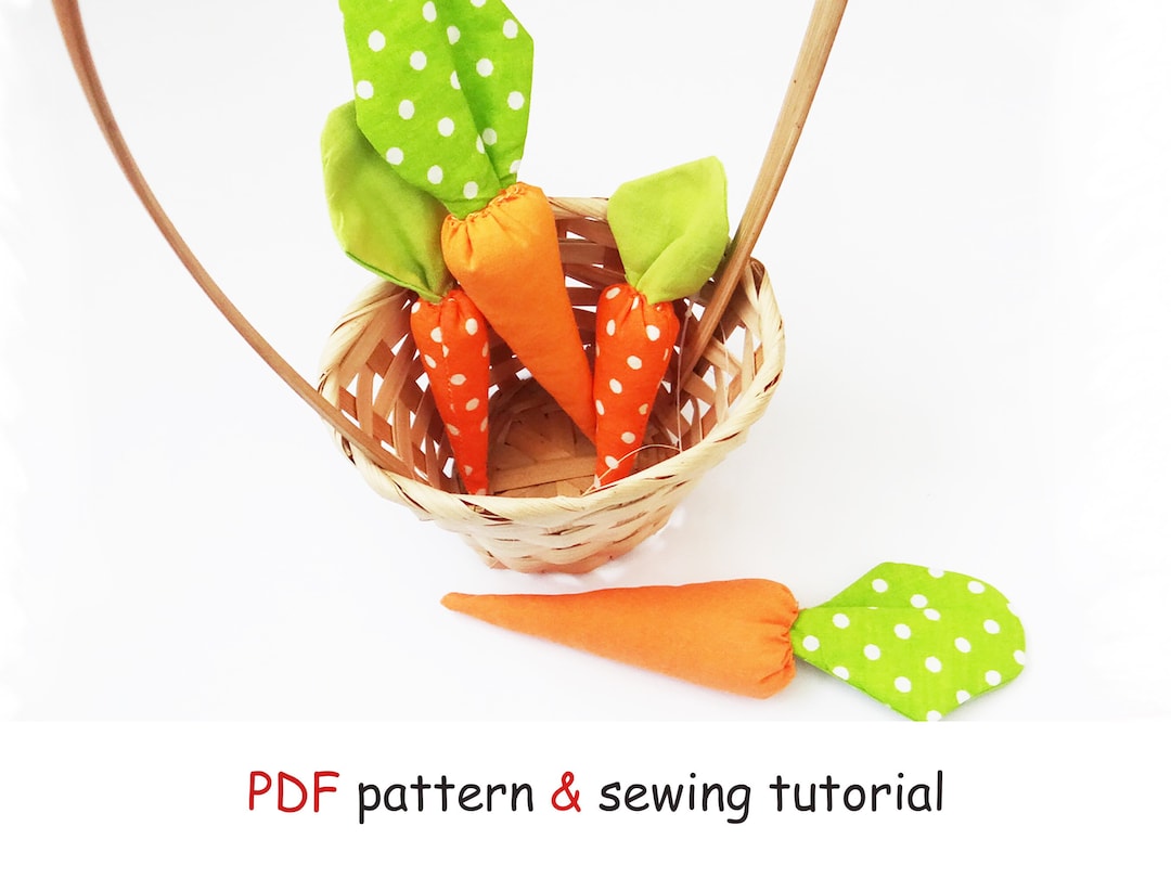DIY Ester Easy Fabric Carrot Sewing Pdf Template With Tutorial, Easter ...