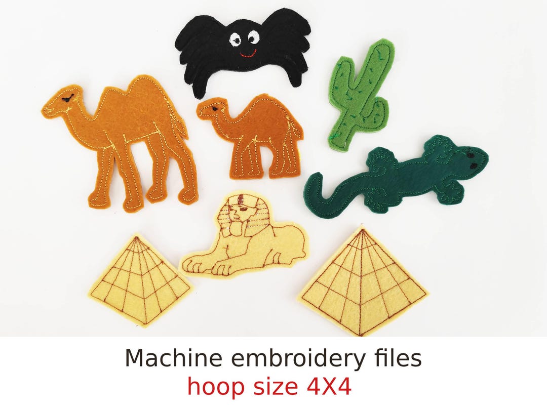 ITH Felt Egypt Set: Pyramids and Sphinx Machine Embroidery Design With ...