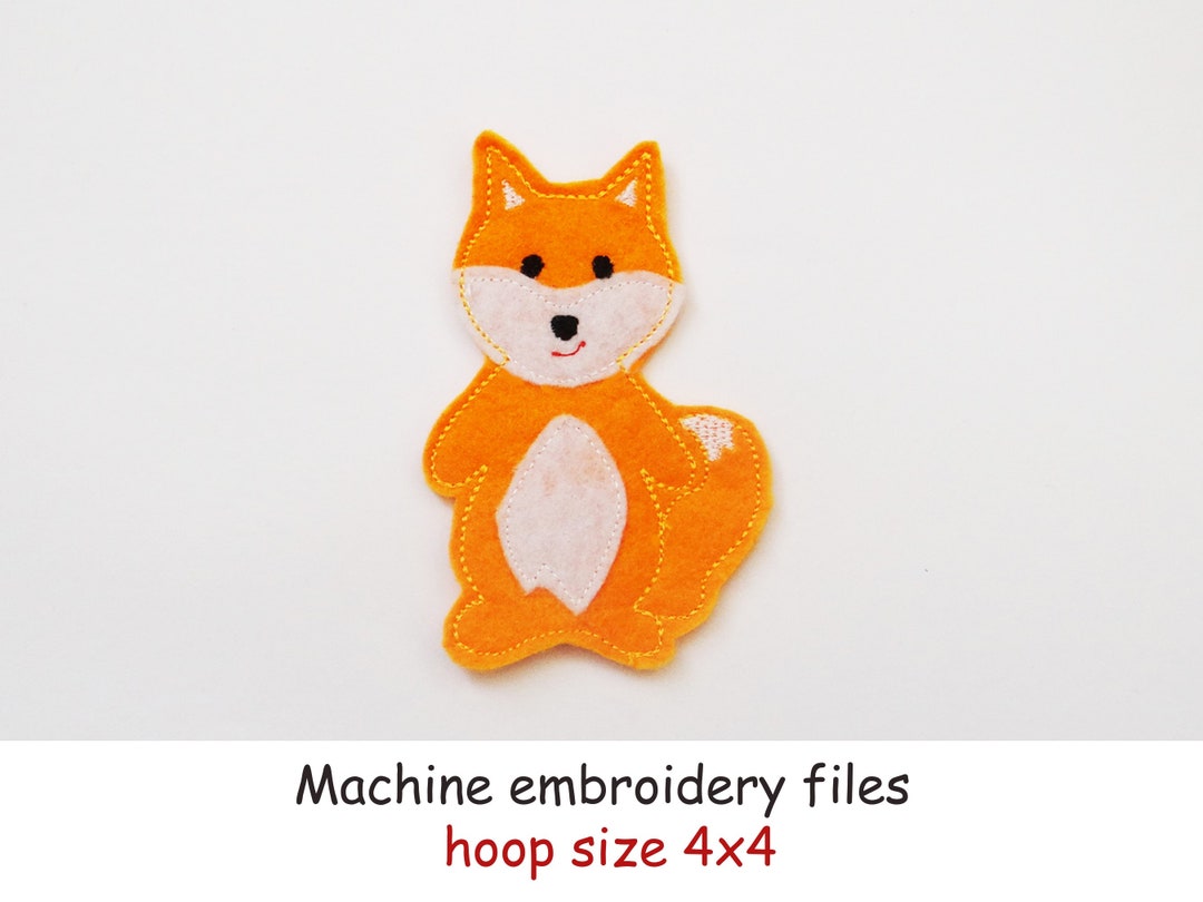 In the Hoop Felt Fox Finger Puppet Embroidery Design, Quick Felt Fox ...