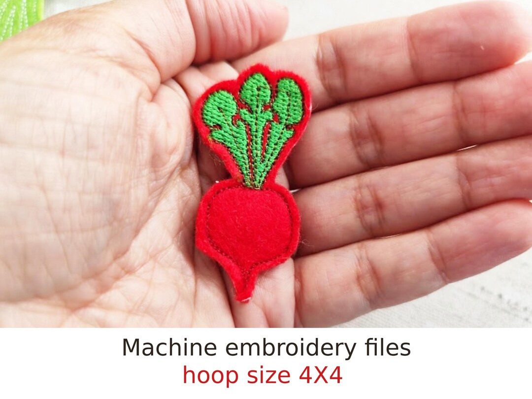 Radish Embroidery Design Easy Felt Vegetables DIY Kit for Kids' Craft ...