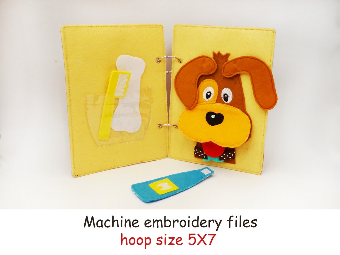Machine Embroidery Quiet Book - Dog Care Felt Busy Book Page Design ...