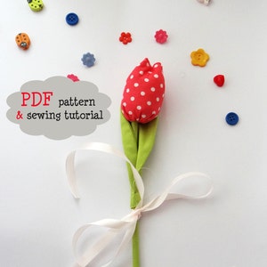 Diy Fabric Tulip Sewing Pattern Tutorial Pdf Template Etsy