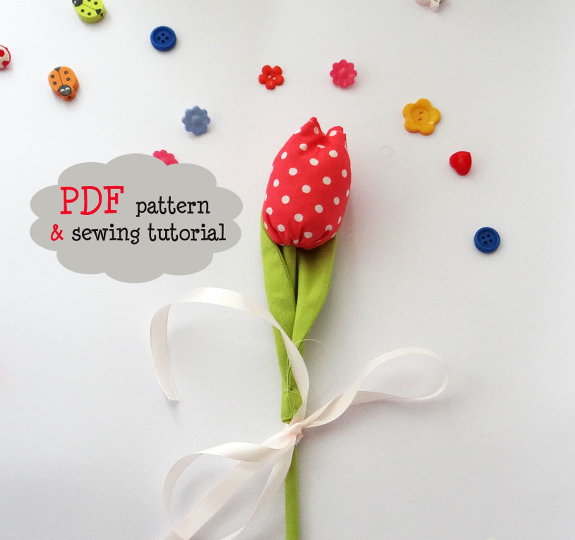 DIY Fabric Tulip Sewing Pattern & Tutorial, Easy Tulip Flower Design ...