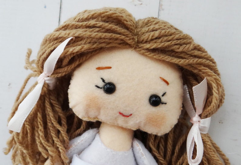DIY Mini Felt Doll Sewing Pattern, Tiny Dress up Sewing Doll Template ...