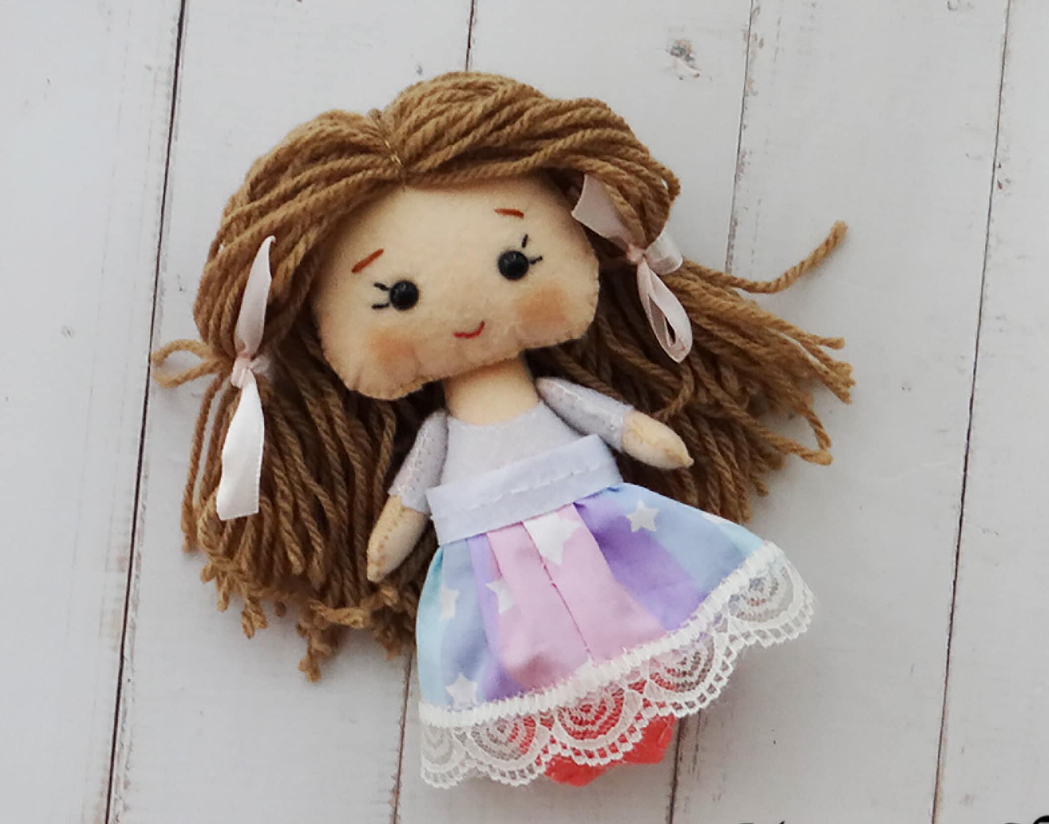 DIY Mini Felt Doll Sewing Pattern, Tiny Dress up Sewing Doll Template ...