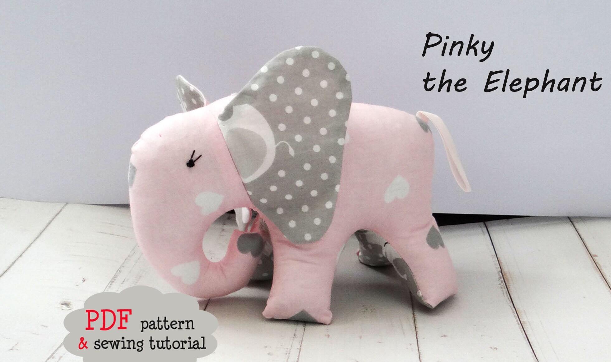 DIY PDF Elephant Sewing Pattern, Easy Children Room Home Decor, Digital ...