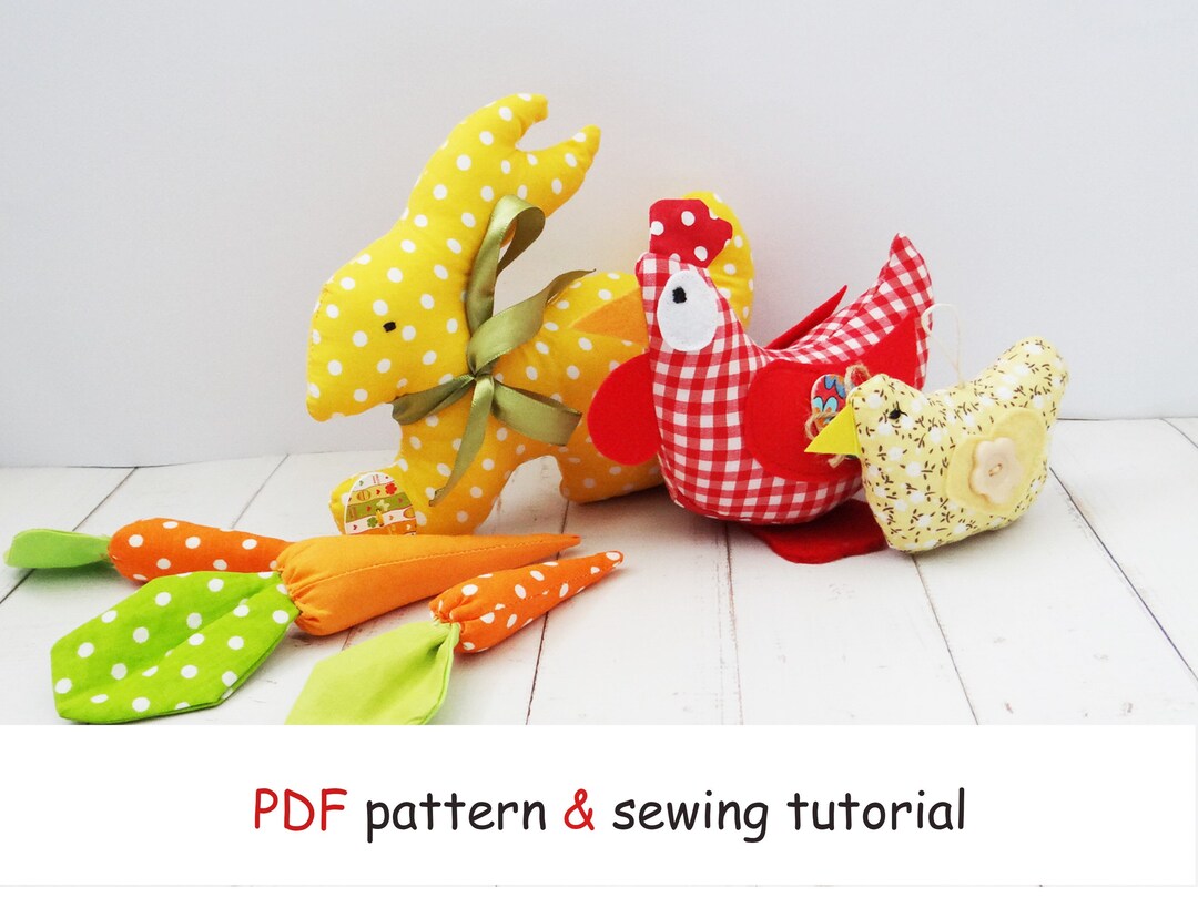 Easter Rabbit Sewing Pattern, Easter Bunny DIY, Easter Sewing Ornament ...