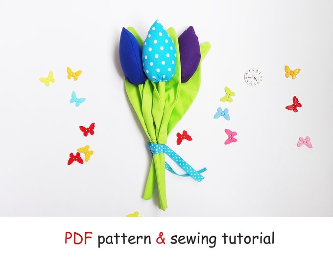 Fabric Tulip Sewing Pattern, Pdf Textile Tulip, DIY Mother Day Gift ...