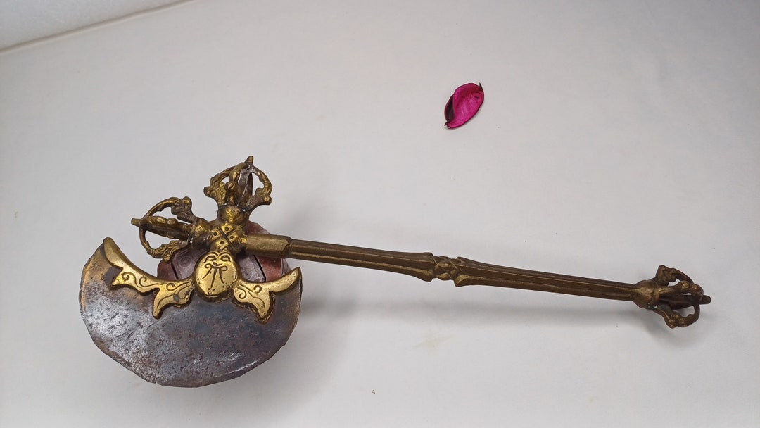 Antique Rare Authentic Handmade Tibetan Buddhist Ritual Brass Prashu ...