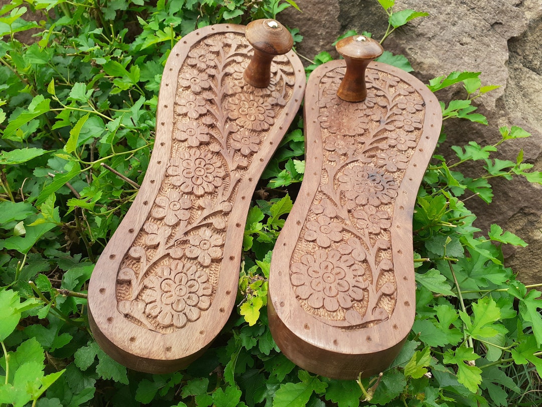 Himalayan"yogis"handcrafted Traditional Wooden Slippers for Meditation ...