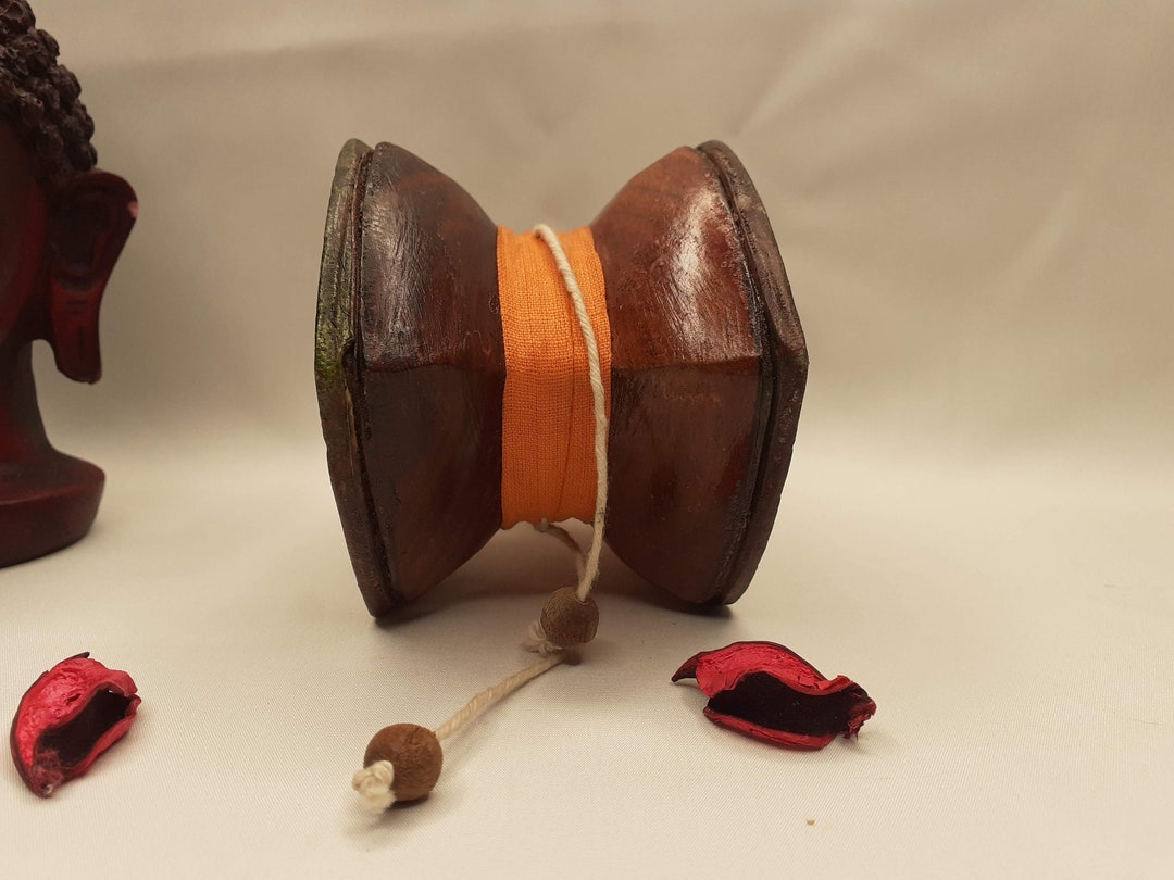 Old Small Damaru Made From Bawa Wood Perfect Tibetan - Etsy