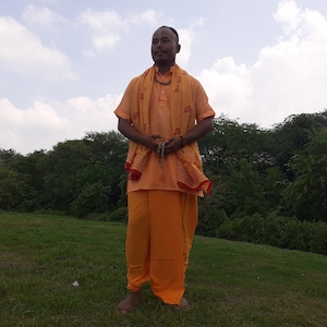 Saffron Indian Vedic Robes,hare Krishna Robe,indian Ethnic Attair,iskon ...