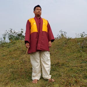 Tibetan Buddhist Monk Thick Cotton Brocade Meditation Jacket/dhonka ...