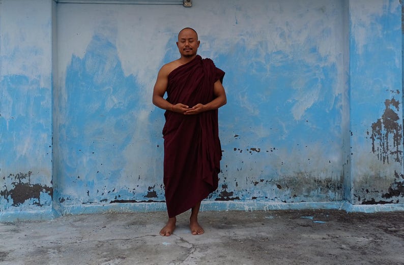 One Piece Handtailored Organic Cotton Authentic Buddhist Monk Monastic ...