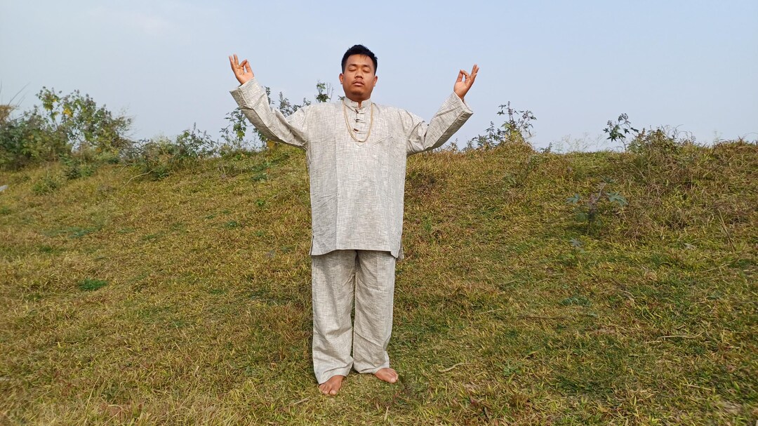 Custom- Made YOGI Men's Organic Indian Khadi Cotton Yogacloth Set ...