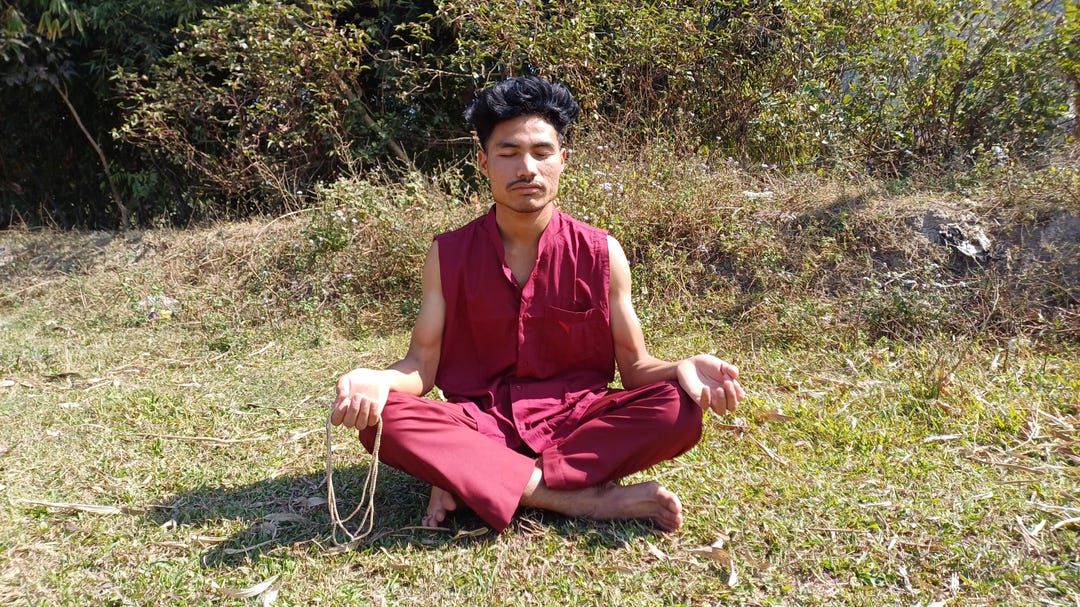 Organic Cotton Maroon Tibetan Buddhist Monk Shirt,monk Blouse,buddhist ...