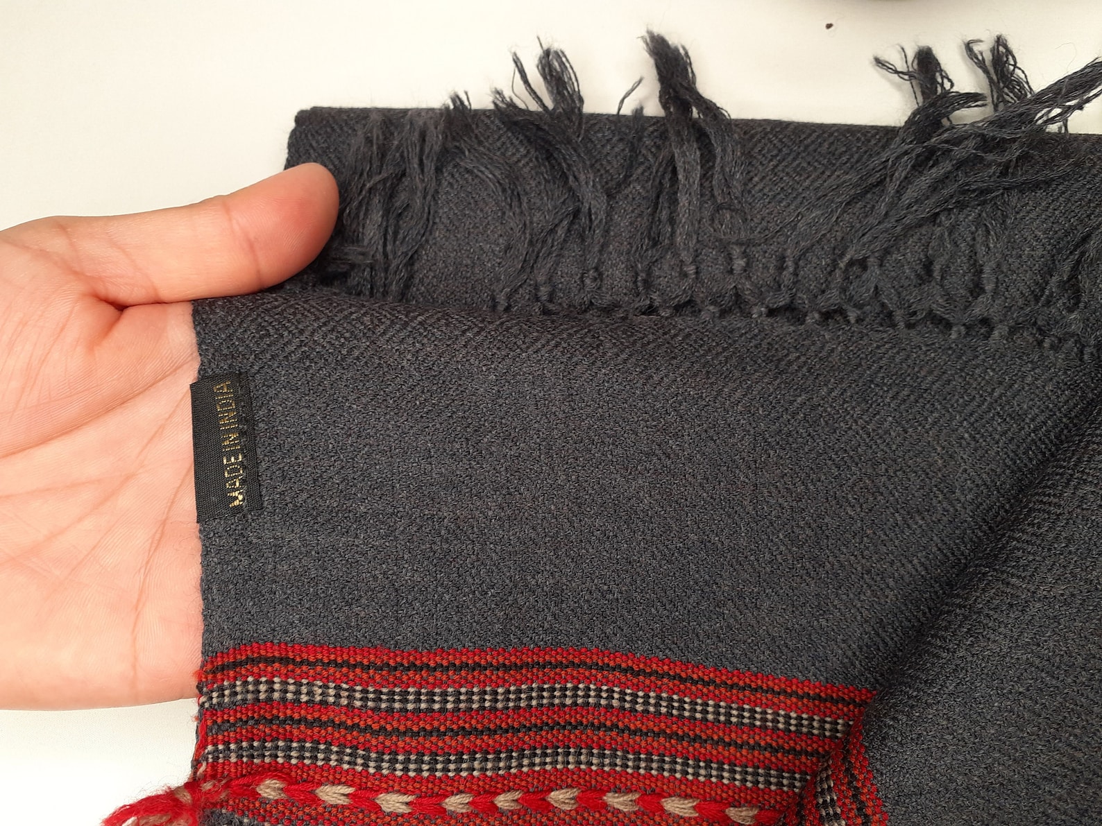 Handwoven Dark Grey Pure Himalayan Sheep Wool Meditation Shawl,ethnic ...