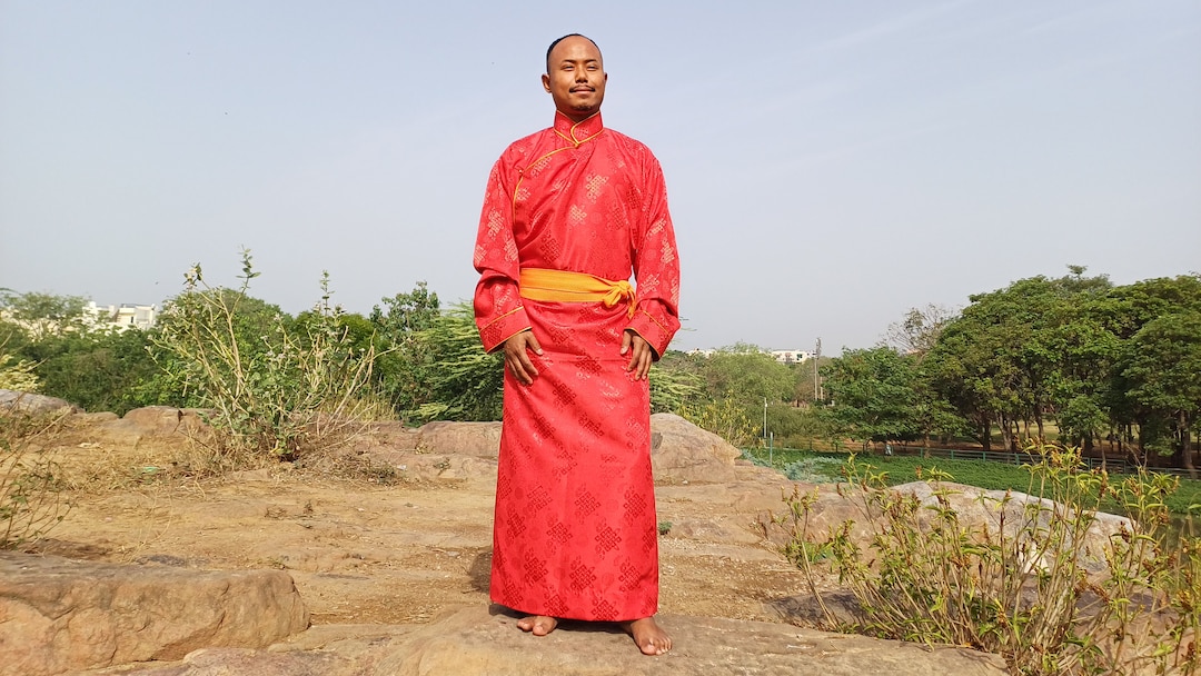 Long Layman Brocade Fabric Buddhist Meditation Robe,buddhist Monk Robe ...