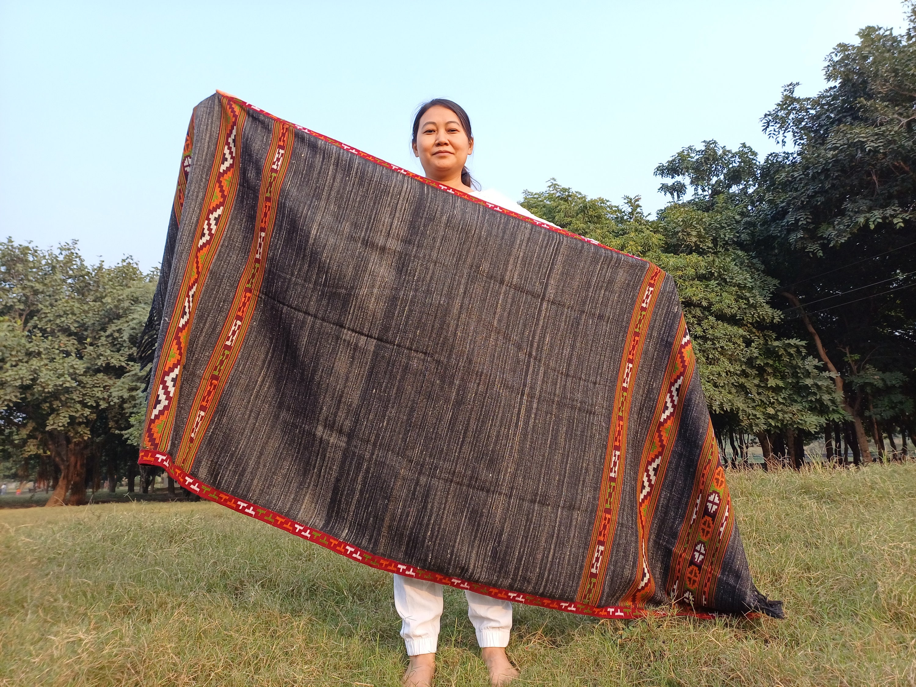 Handspun Handwoven Pure Himalayan Yak Wool Shawl,oversized Yak Scarf ...