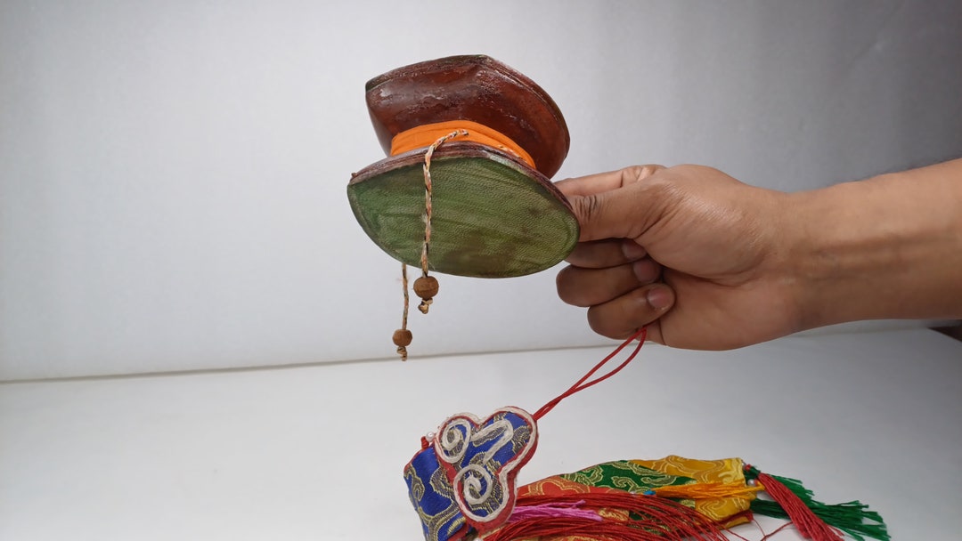 Vintage Handmade Small Traditional Tibetan Tantric Ritual Chod Damaru ...