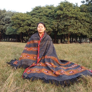 Handspun Handwoven Pure Himalayan Yak Wool Shawl,oversized Yak Scarf ...
