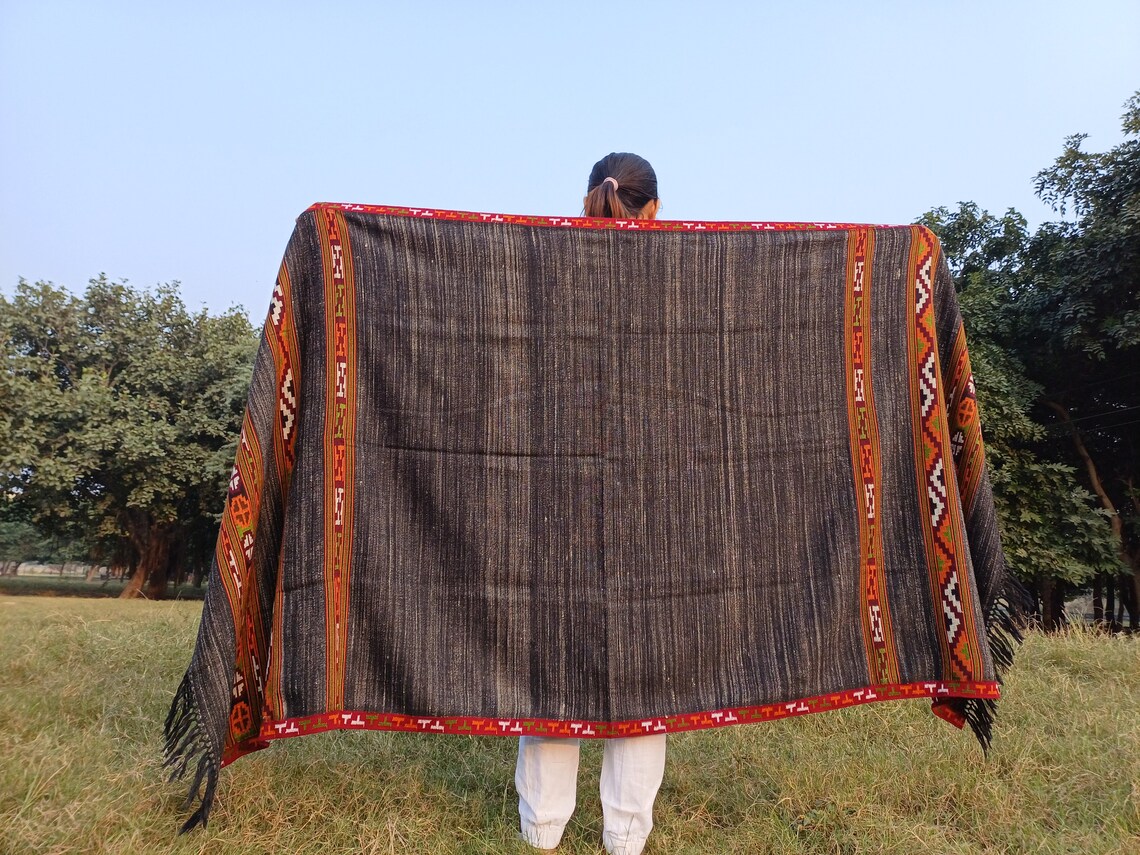 Handspun Handwoven Pure Himalayan Yak Wool Shawl,oversized Yak Scarf ...
