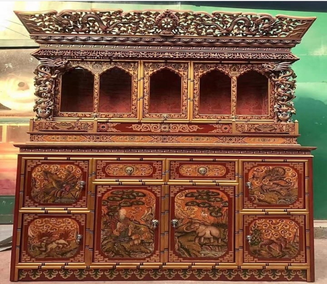 Handcarved Foldable Wooden Tibetan Buddhist Altarprayer | Etsy