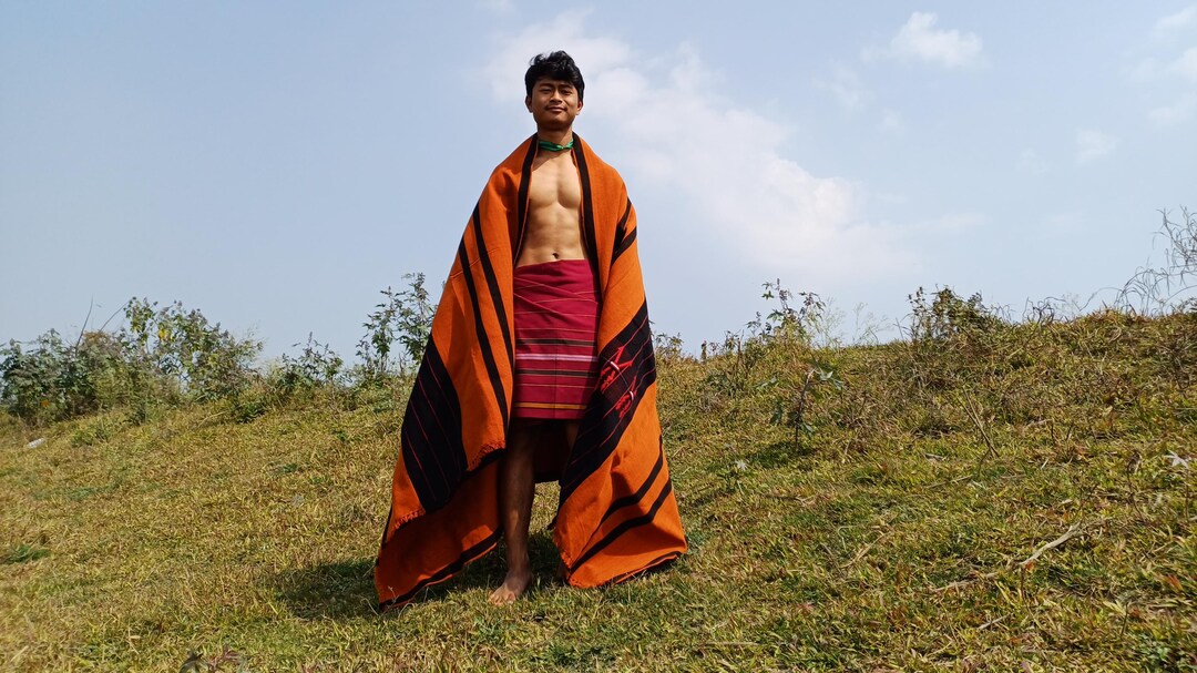 Large Thick Handwoven Black and Blue Naga Tribe Traditional Blanket ...