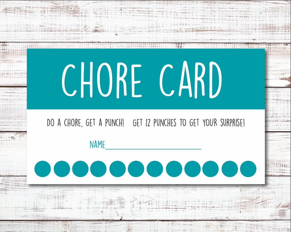 Chore Card | Etsy