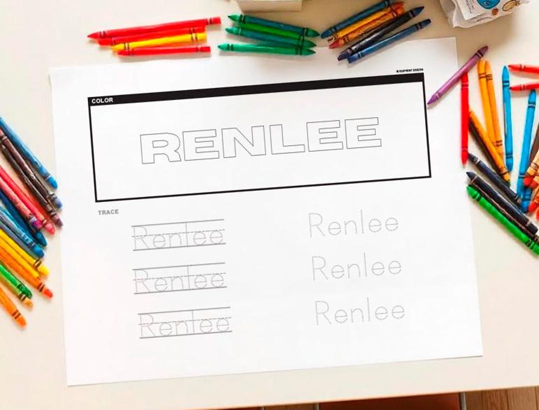 Color and Trace Name - Kindergarten Art Project - Etsy
