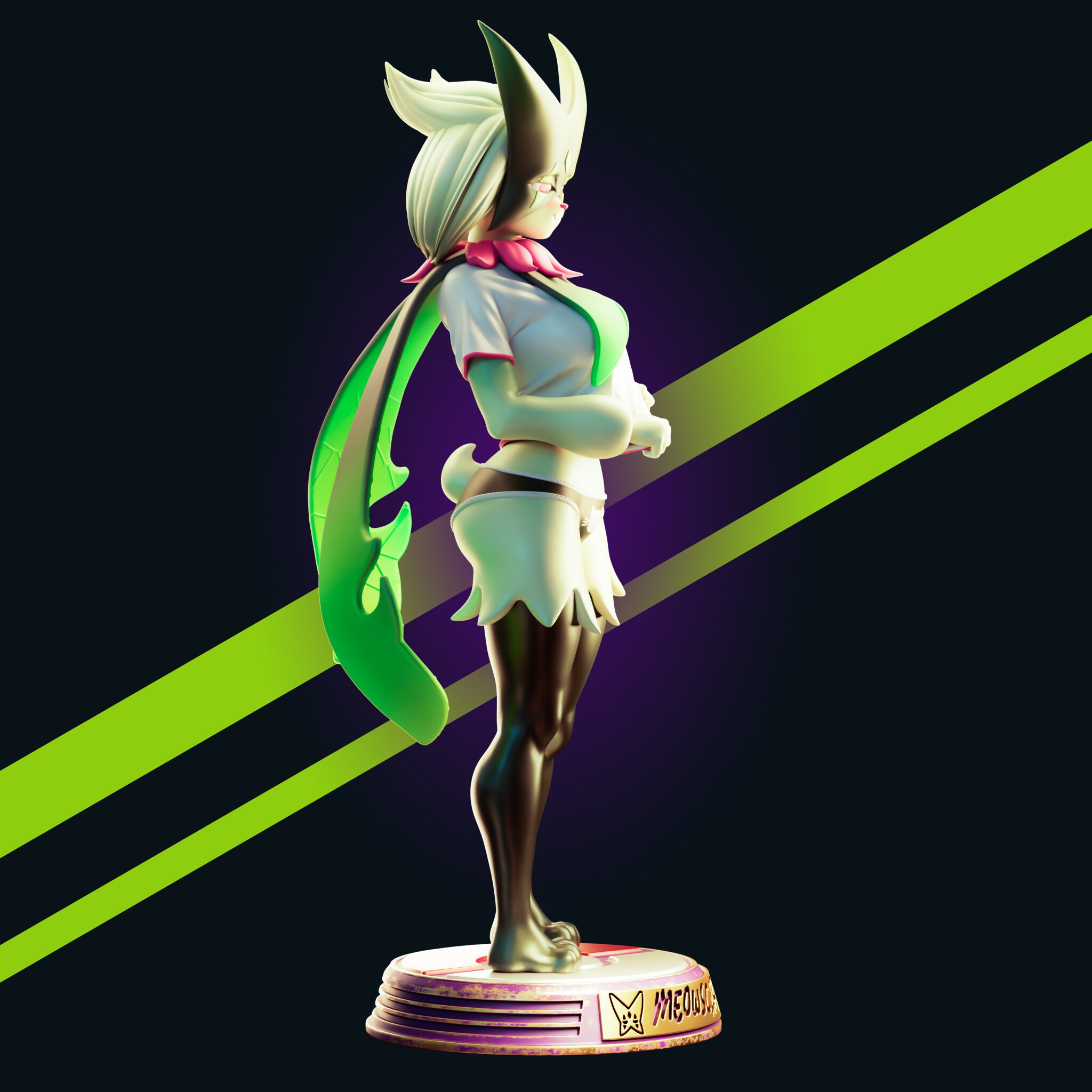 Meowscarada Cute 3D Printed Model Officer Rhu - Etsy Canada